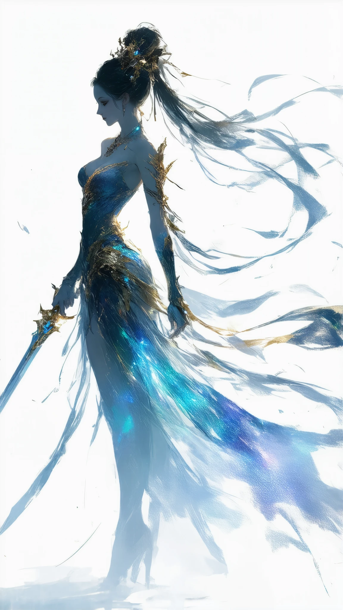 0419 蒼と金の二重奏 sword dancer