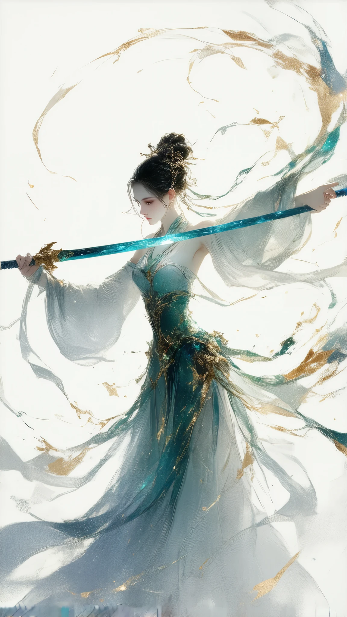 0419 蒼と金の二重奏 sword dancer