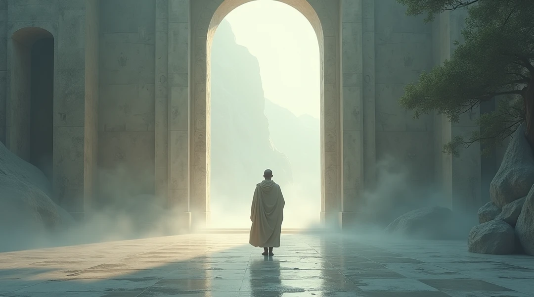 5. The monk entering a temple built from silence – ethereal ...