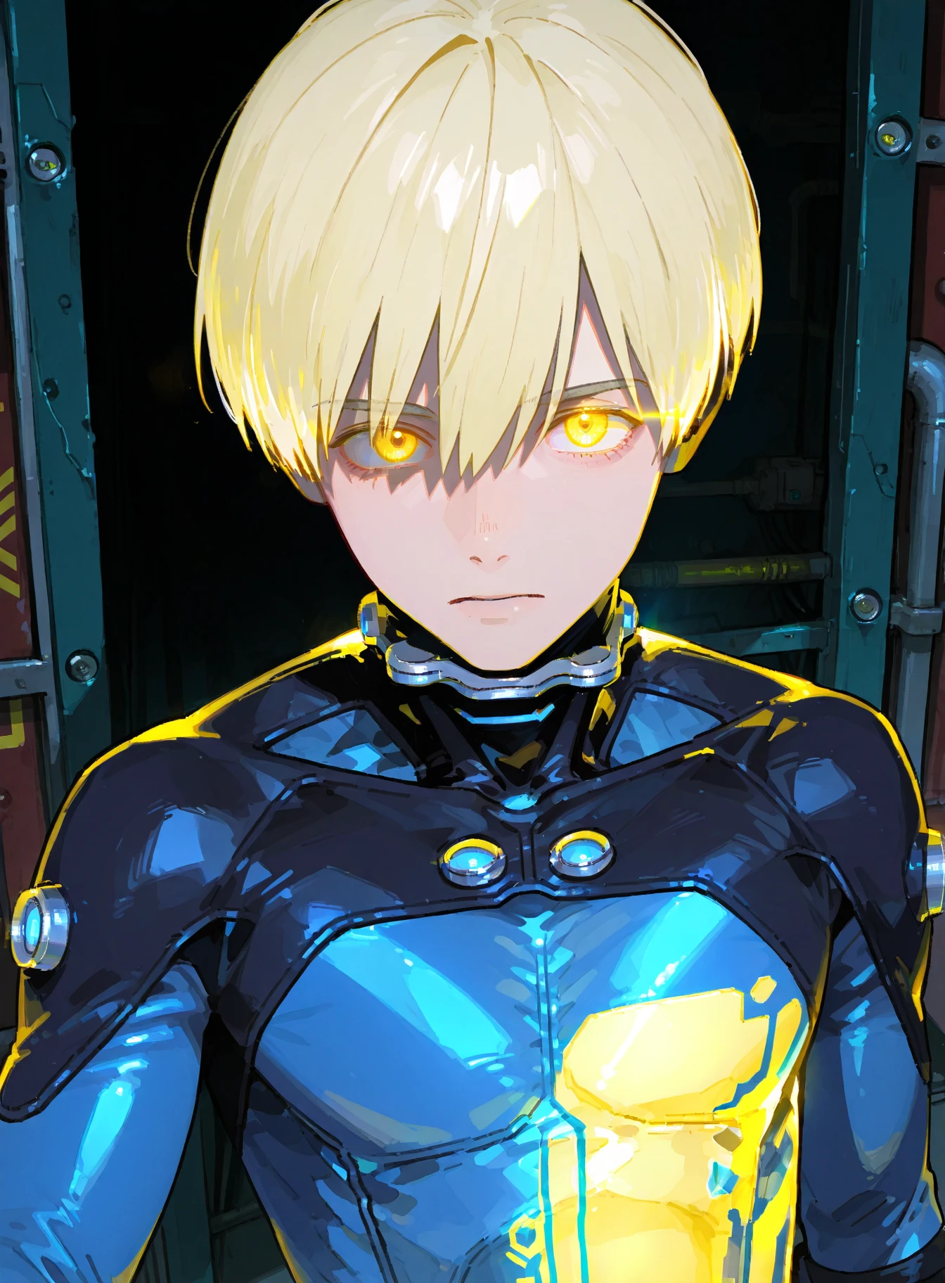 Score_9,score_8_up, 1boy, cyber punk, gantz suit, blue bodysuit - SeaArt AI
