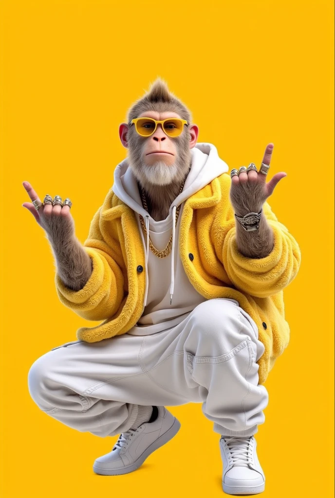 This image features a stylish anthropomorphic monkey posing confidently ...