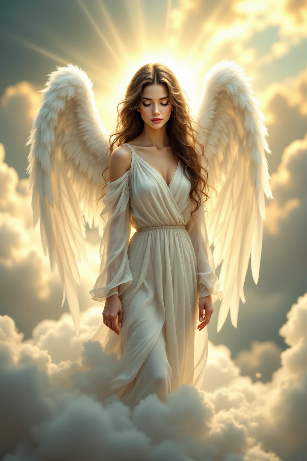 The appearance of an angel, angel's face, Angel's Expression - SeaArt AI