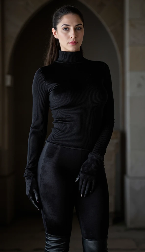 A striking gothic fit toned perfect body elegant silhouette, biggest ...