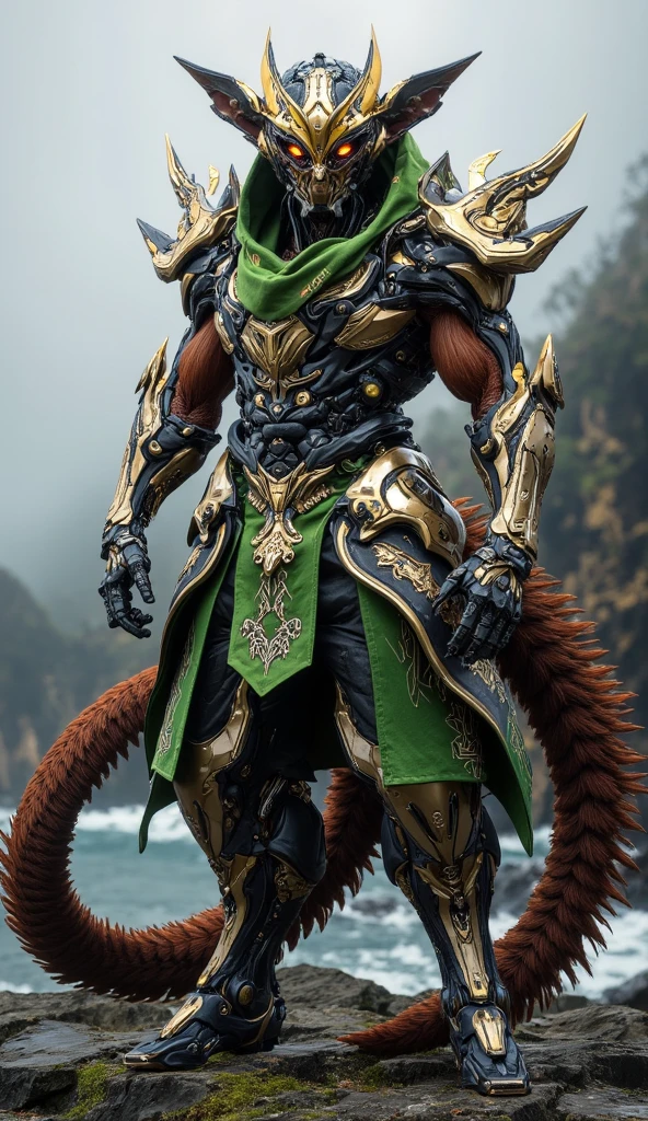 "Create a full-body, wide-angle portrait of a hybrid superhero creature ...