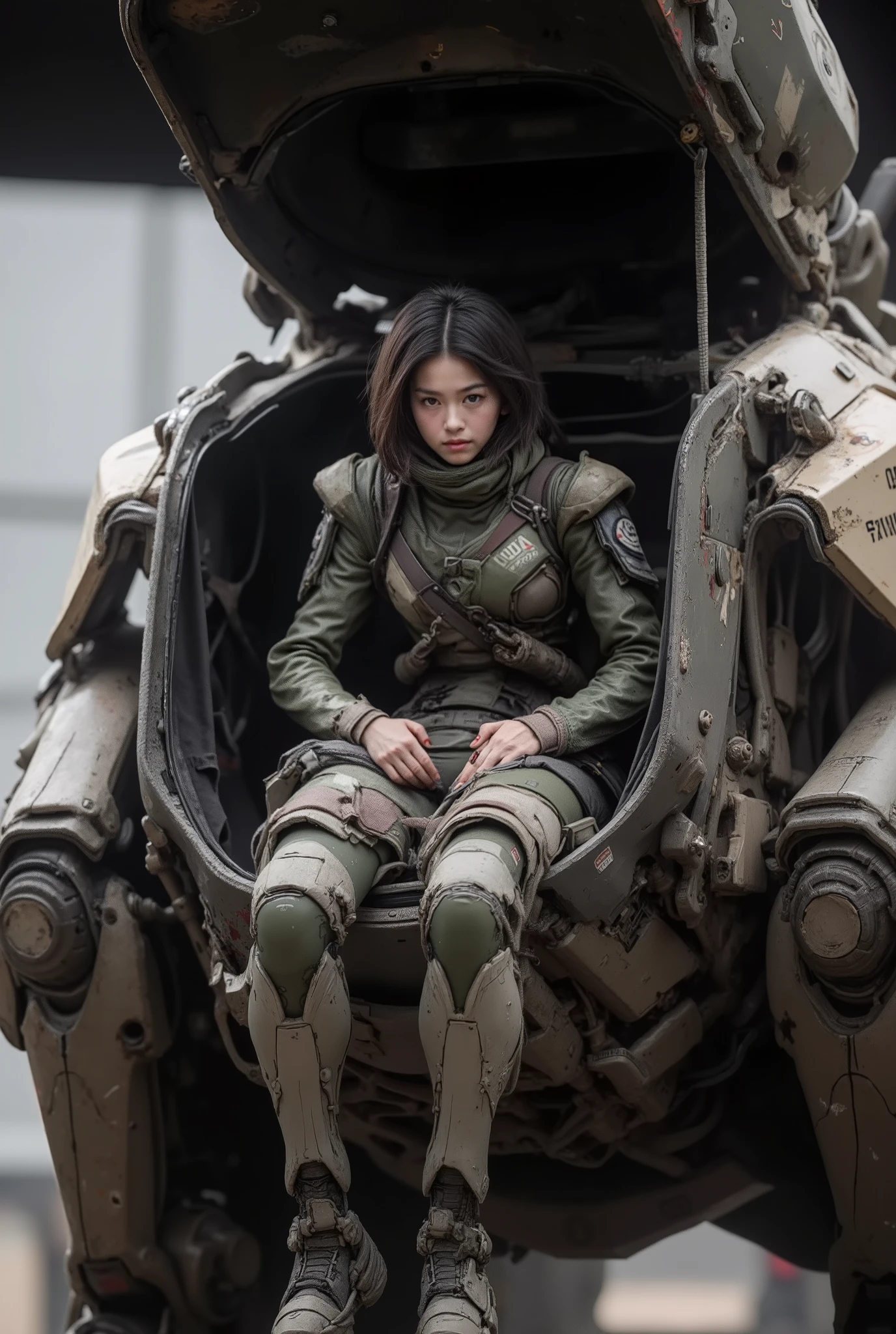 Realistic representation、A giant ground combat robot weapon like an ...