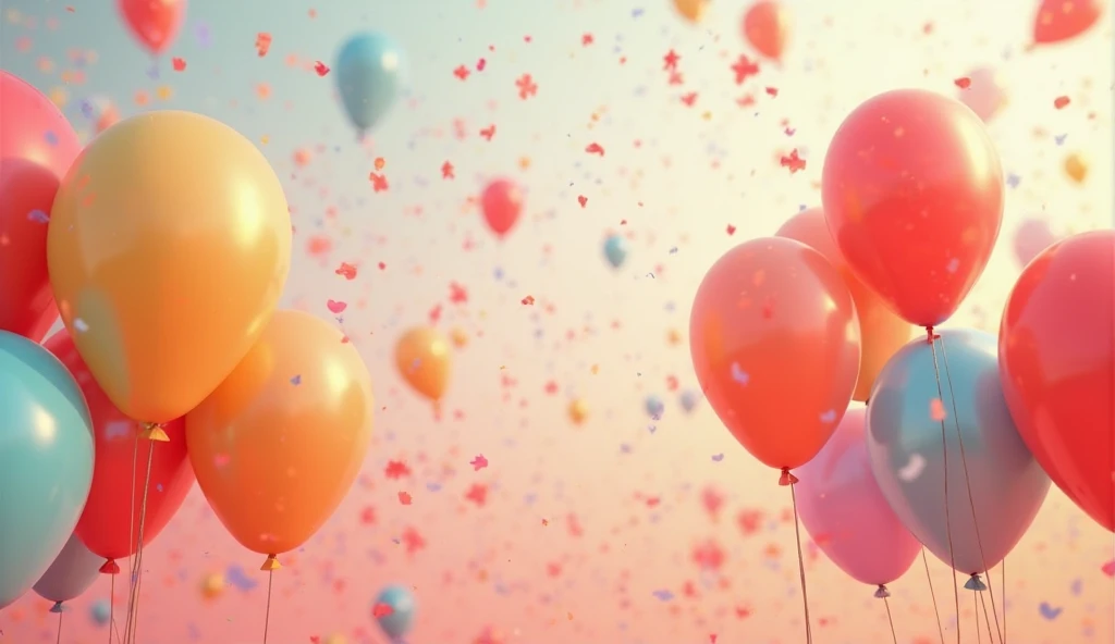 Photo with colorful balloons in front of a simple background - SeaArt AI