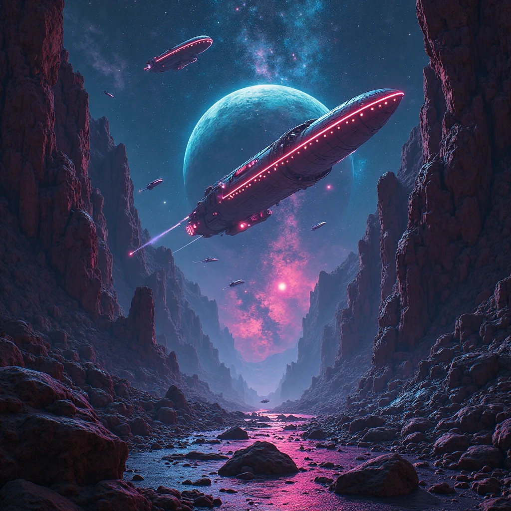 High quality digital art, 8K, High resolution. outer space, Space Ships ...