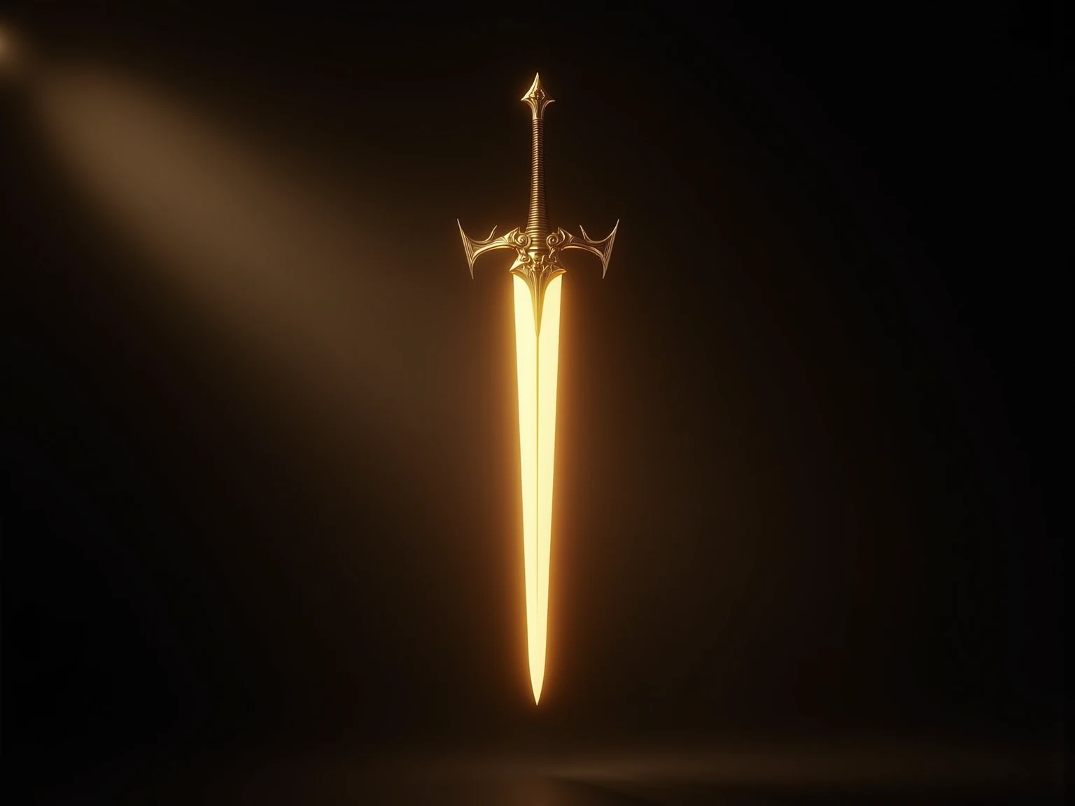 8K realistic golden blade sword glowing white blade - SeaArt AI