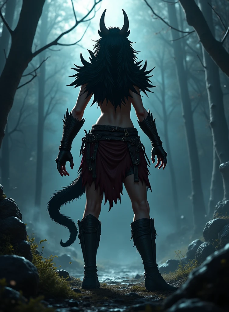 Anime style、 Full Body Standing Picture 、Beast Girl、atmosphere of ...