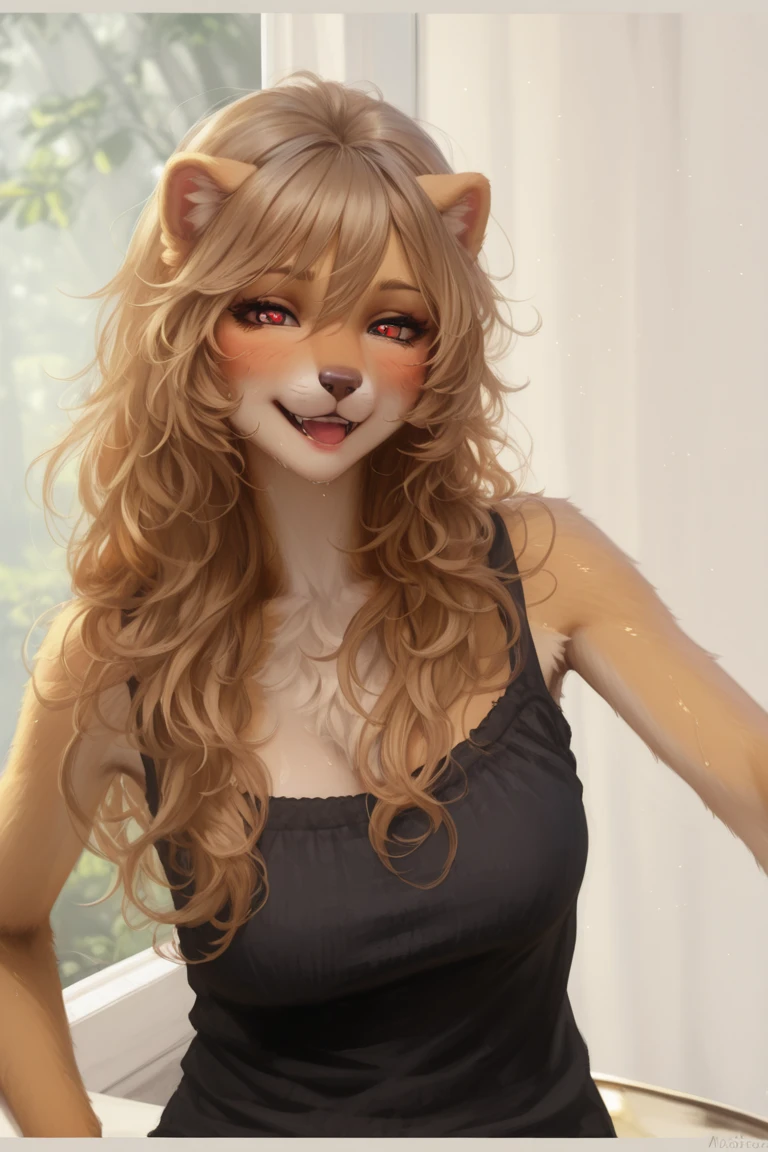 Furry girl with mischievious smile, hot, sexy, furry, furry, detailed ...