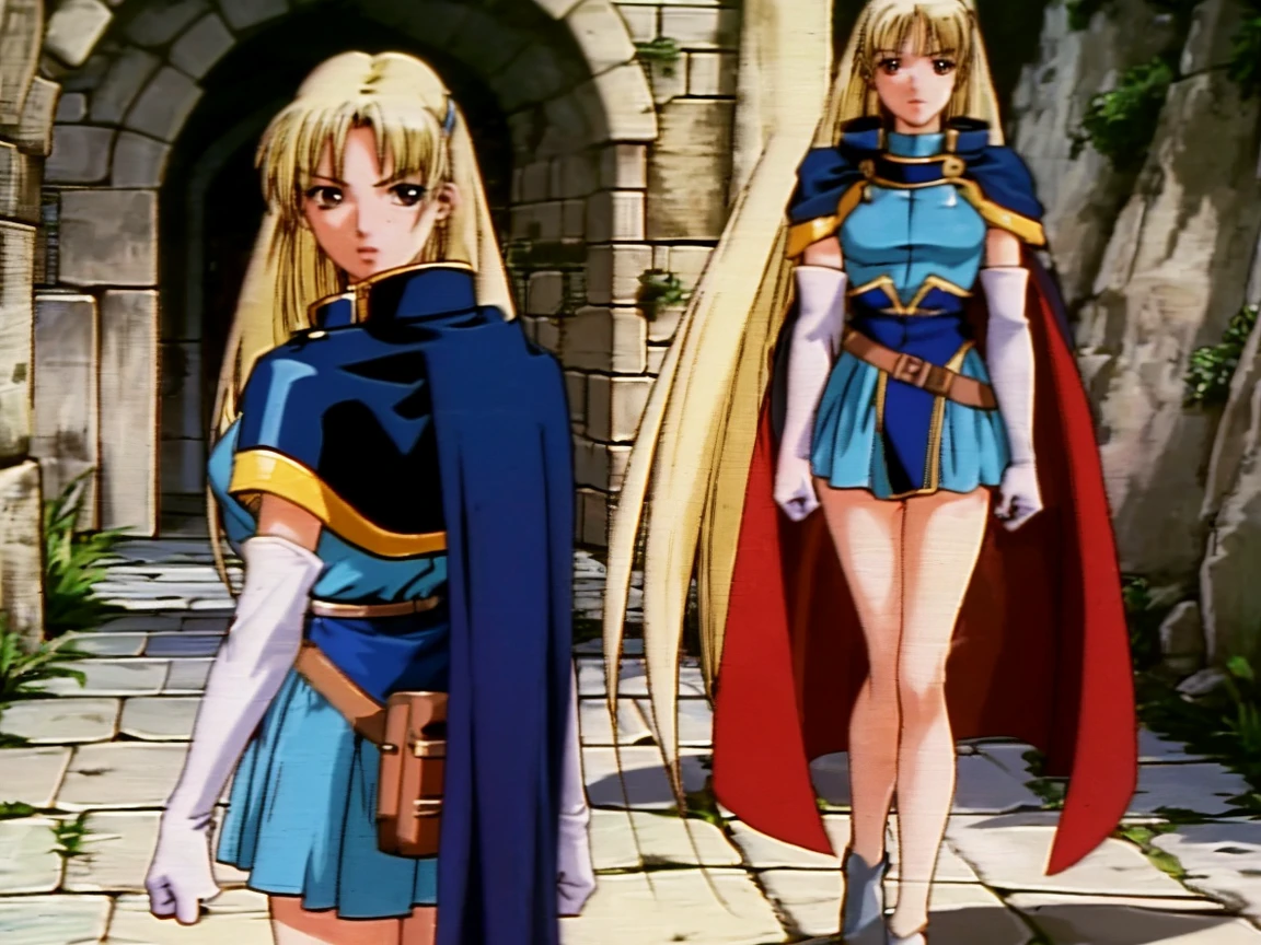 Sharon Wolf, 1 woman in f, alone, hair accessories , cape, dress ...