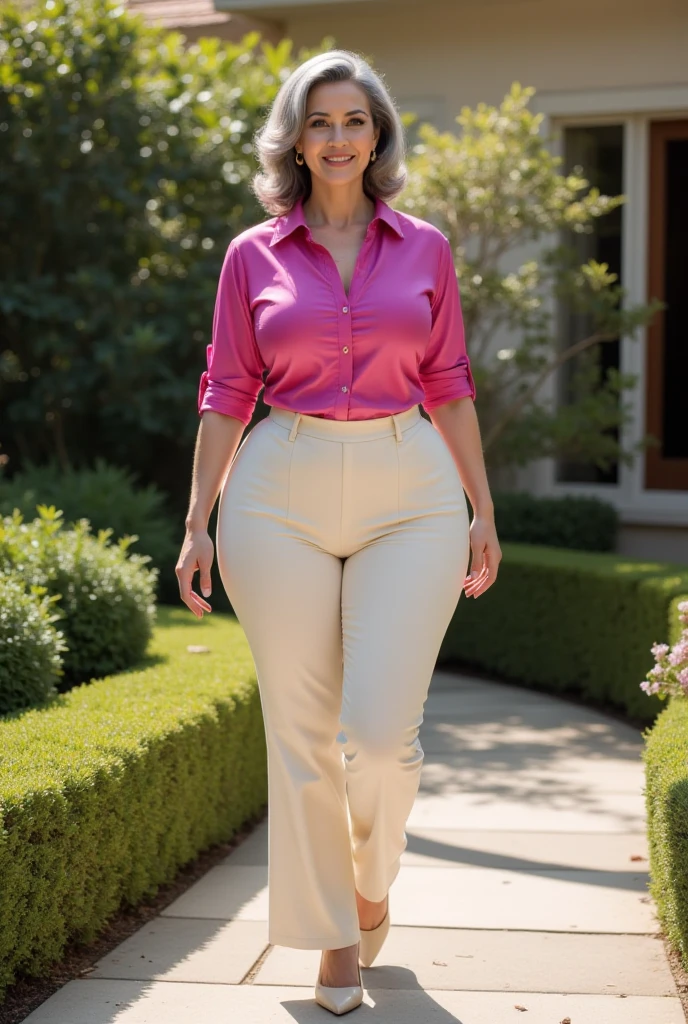An attractive mature woman of 50 years of age, characteristics typical ...