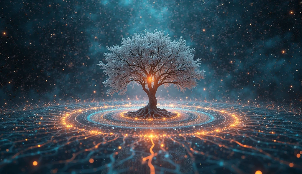 Prompt: "Cosmic neural network connecting hundreds of points of light - SeaArt AI