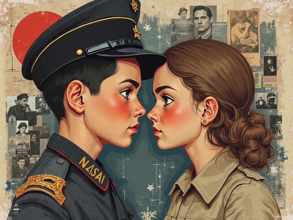 "Collage style: Jojo Rabbit movie scenes showing Nazi propaganda ...