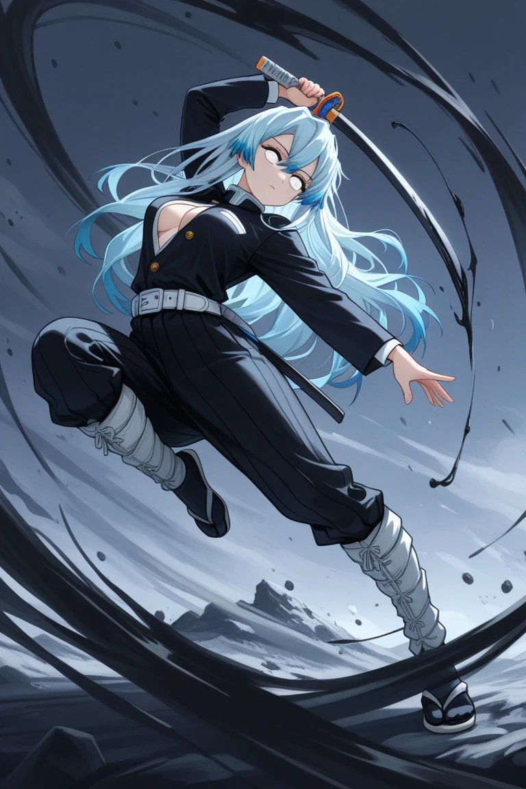 , 154cm, slightly large pelvis, cute, girl, anime character, light blue ...
