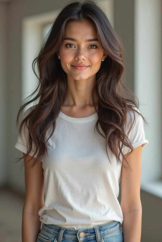 A stunningly beautiful, realistic 20-year-old woman, 1.60m tall - SeaArt AI