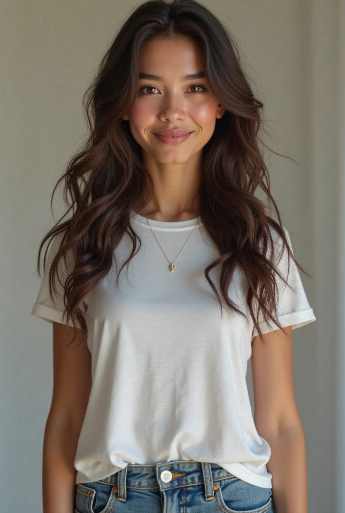 A stunningly beautiful, realistic 20-year-old woman, 1.60m tall - SeaArt AI