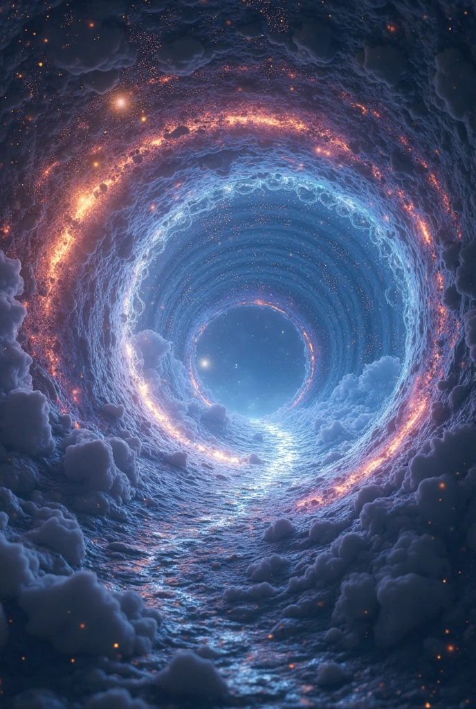 *"A highly detailed 3D render of a traversable wormhole in space ...