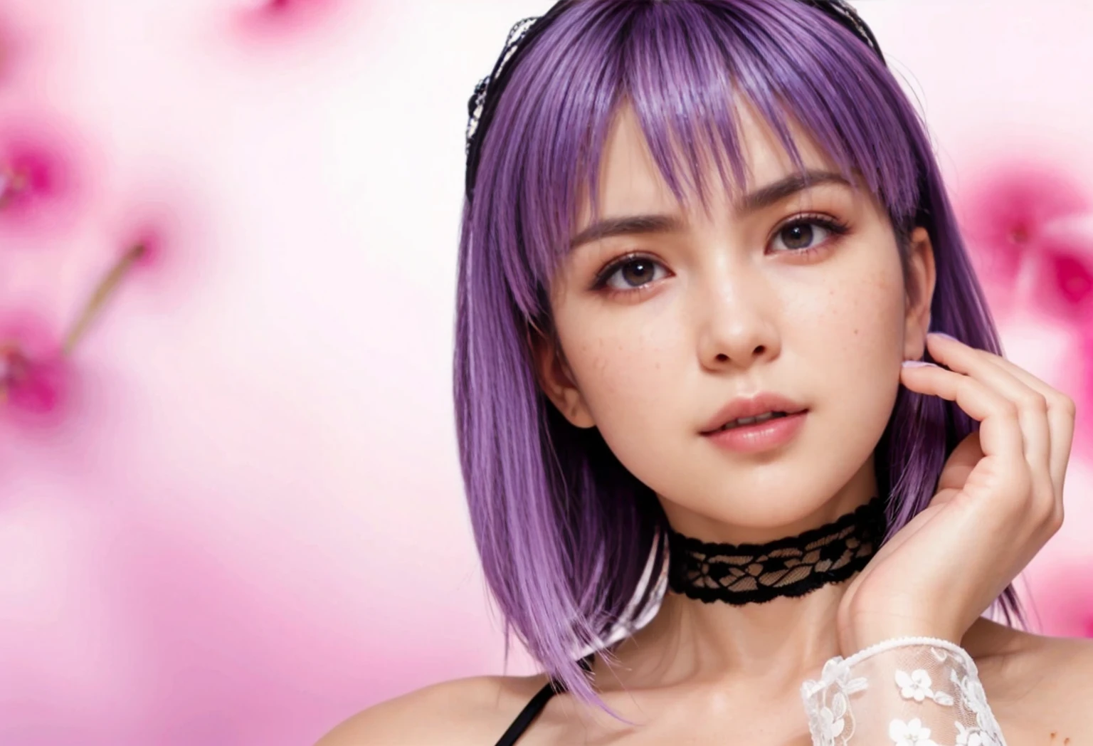 Ayane, Purple hair, (best quality, Ultra-detailed), (realistic - SeaArt AI
