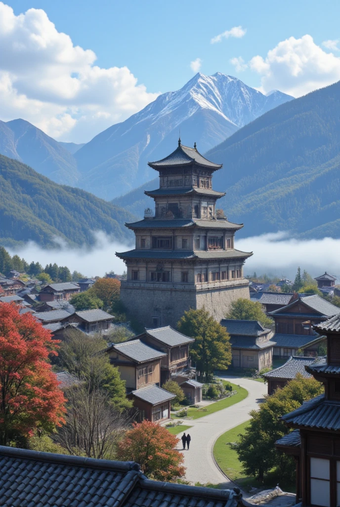 (Japanese temple)Mountain々Castle architecture、Photograph of Honganji ...