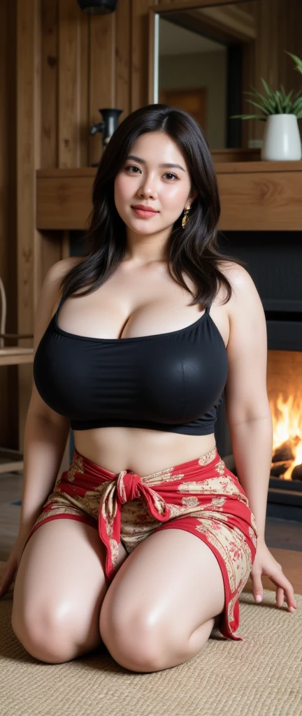 A Young Traditional Woman,Indonesian,Chubby,Huge biggest breasts - SeaArt AI