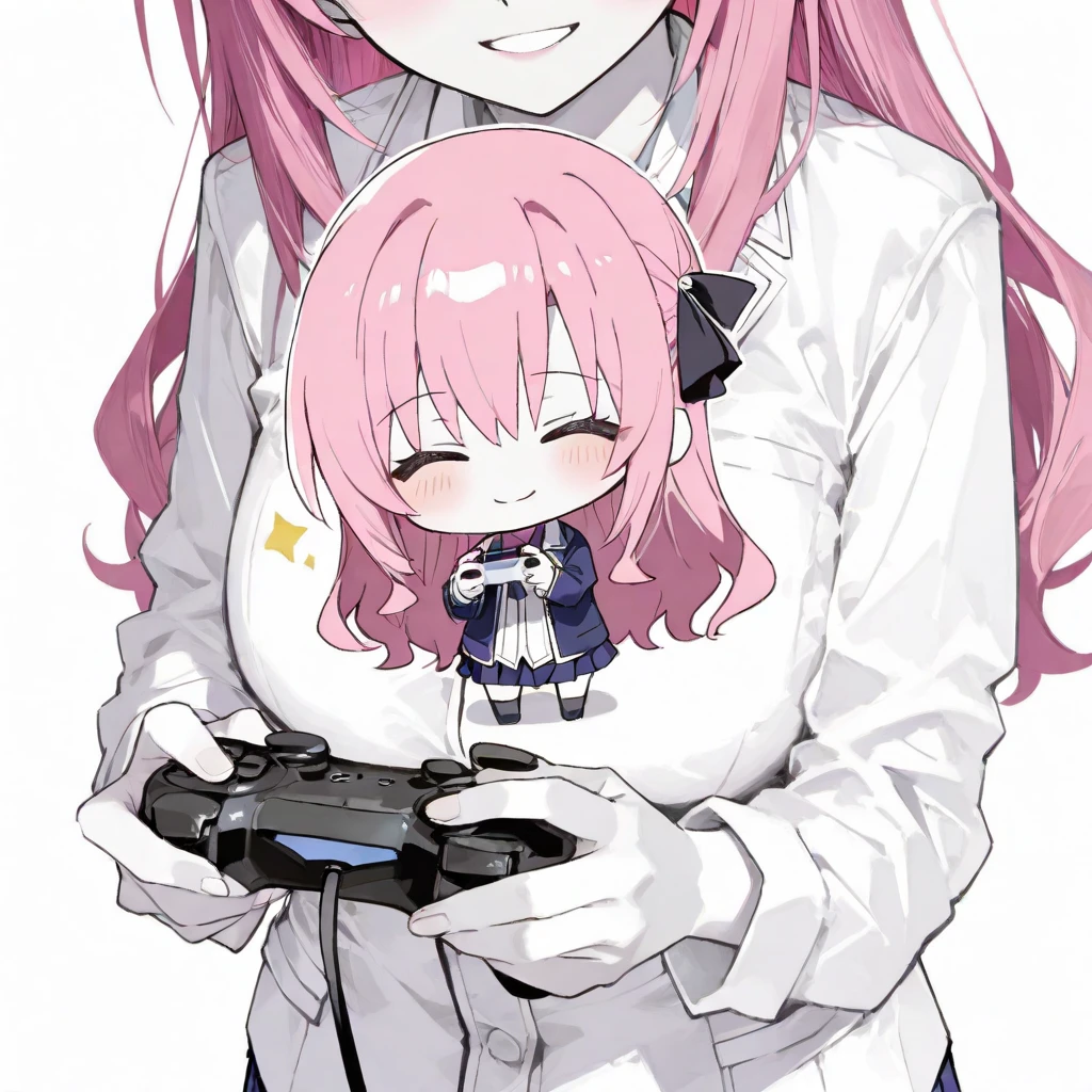 Anime girl, standing, holding game controller, chibi, pfp, close up ...