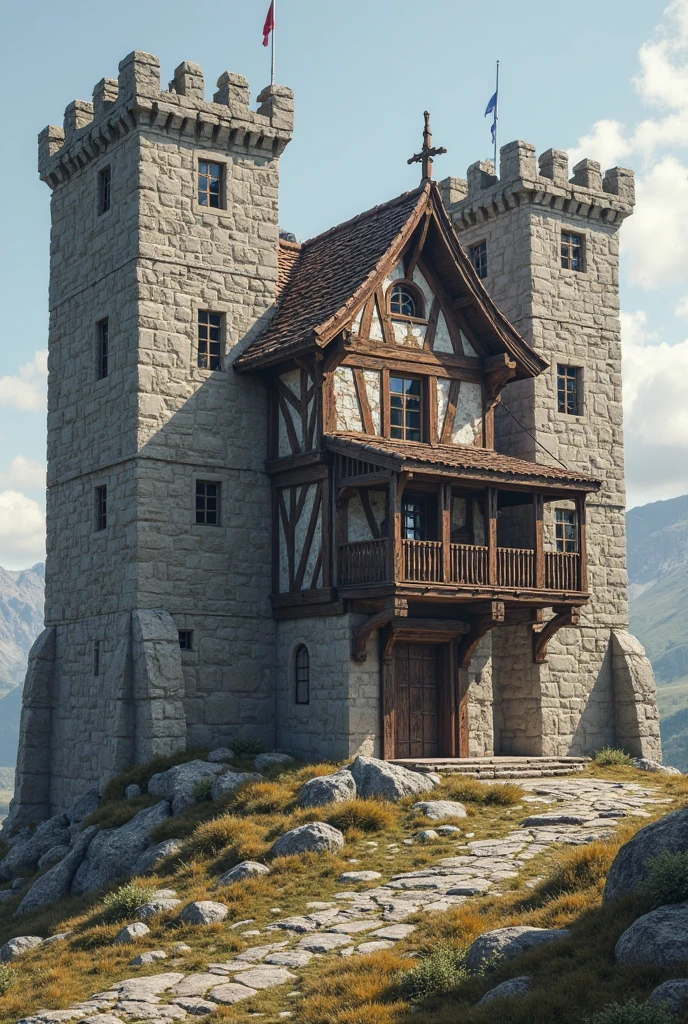 A house fortified on four sides - SeaArt AI