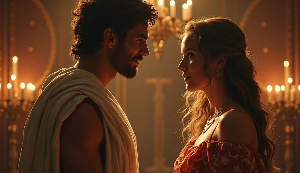 The game of seduction at the palace "A realistic painting of David and ...