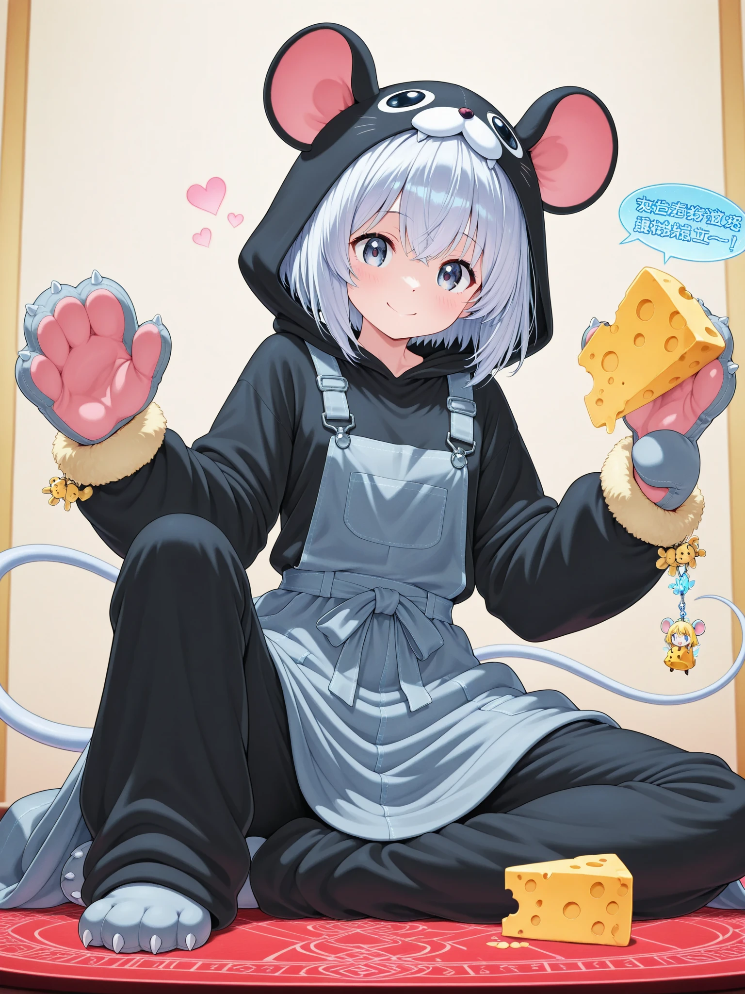 A visually captivating scene depicting a young girl donned in a playful ...