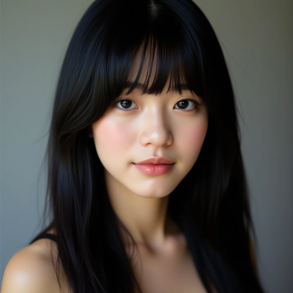 A striking Japanese woman, 18–22, with a natural, unretouched ...