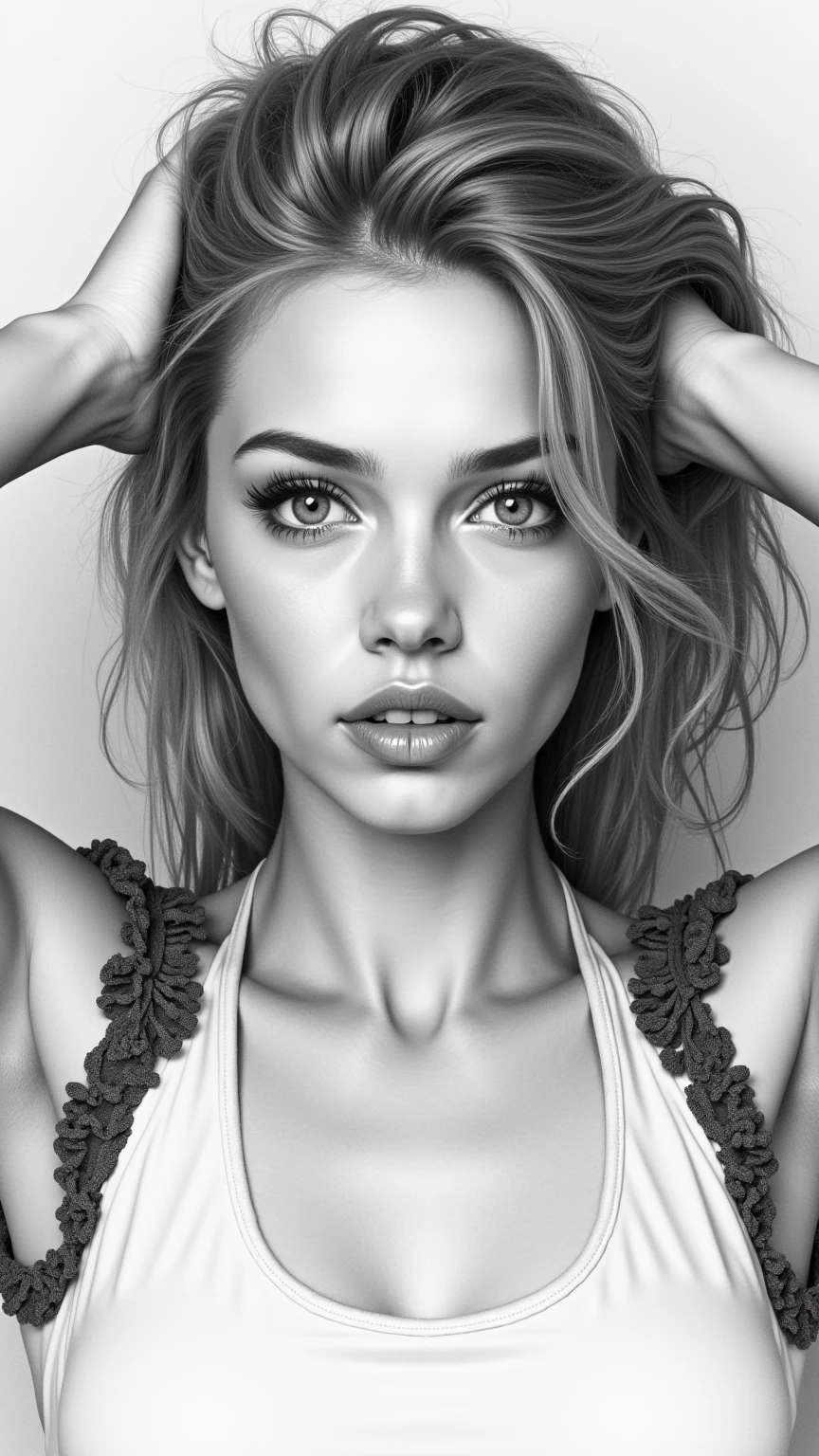 A hyperrealistic graphite pencil drawing of Maddie Journey, with ...