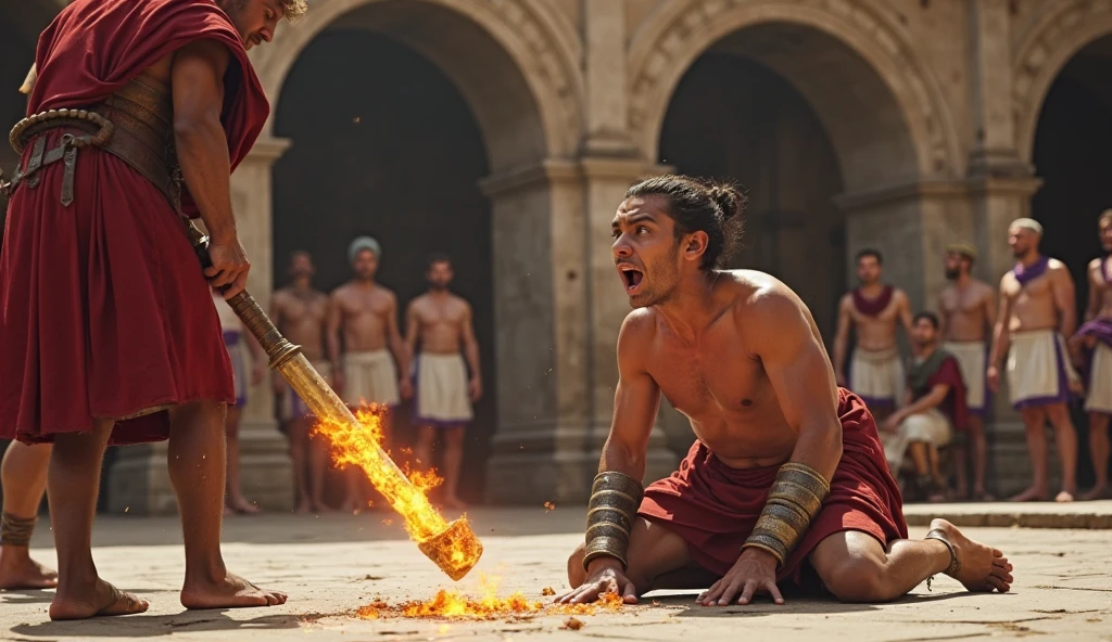 Hyper-realistic, emotionally charged cinematic image set in Ancient ...
