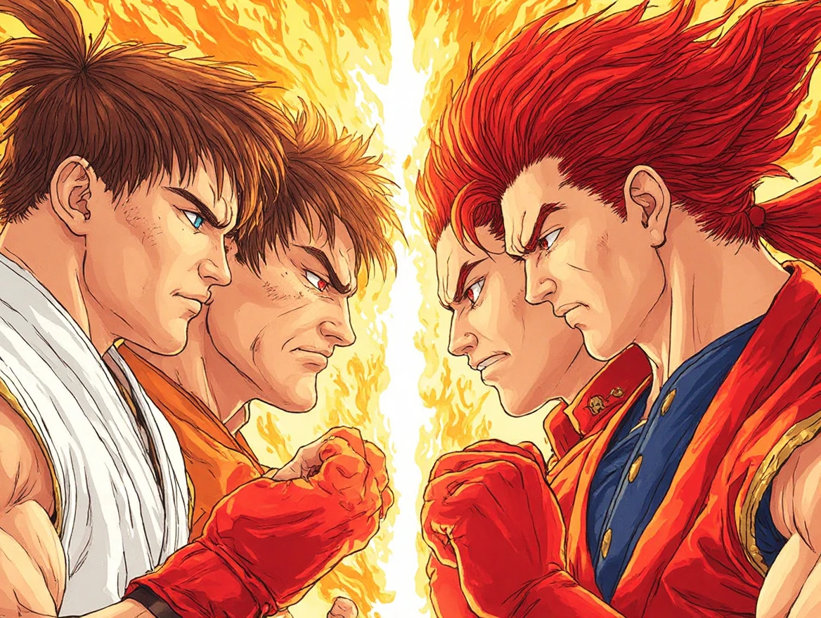Create an ultra-detailed, close-up promotional illustration of four ...