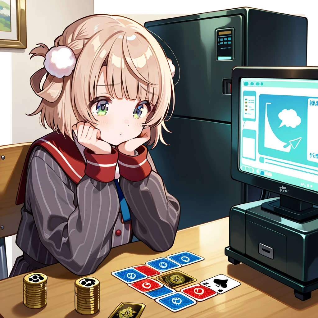 Shigure Ui \(virtual YouTuber\),green eyes, Gold, short hair - SeaArt AI
