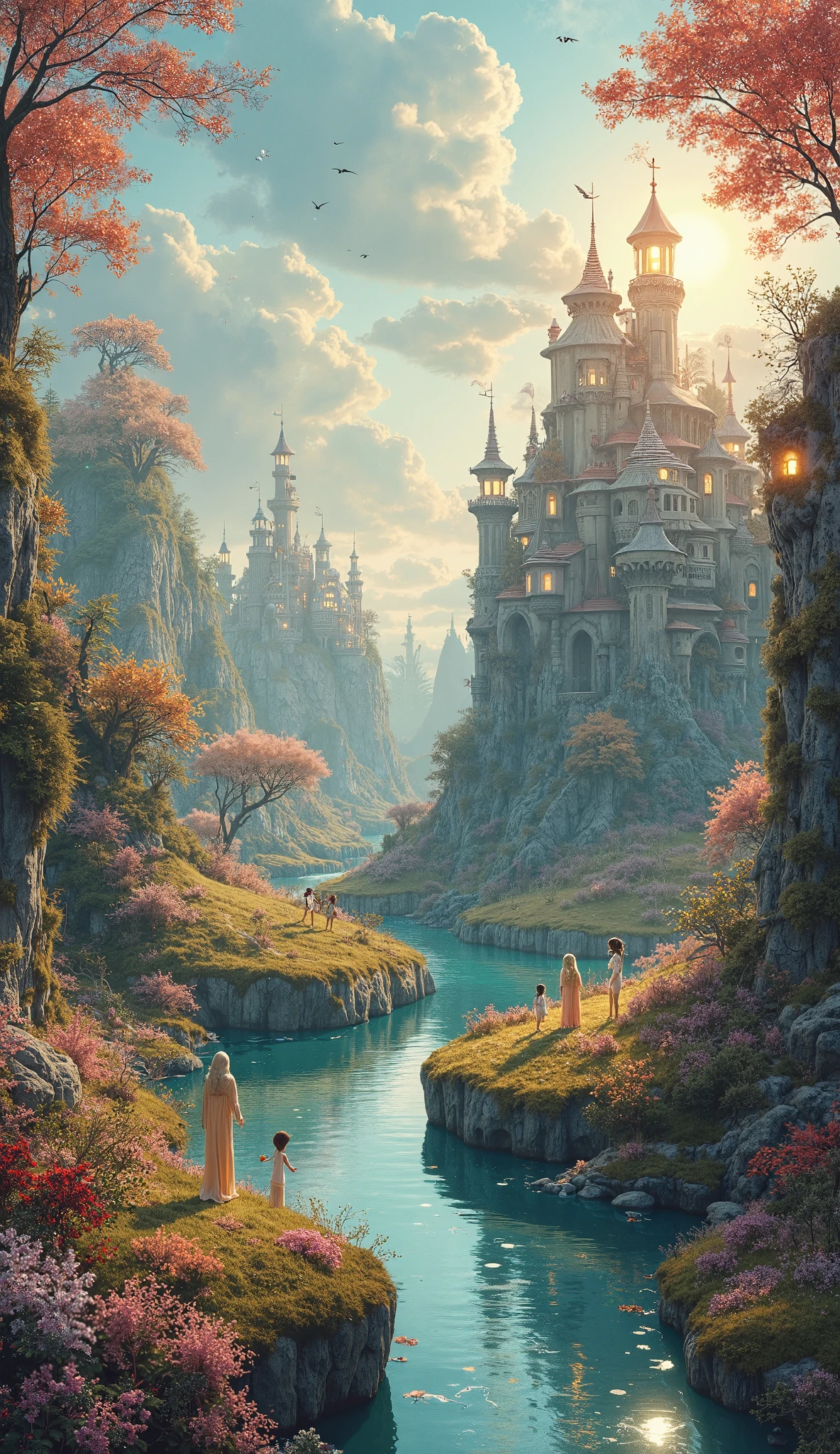 storybook aesthetic, dreamscapes, hand-drawn textures, watercolor edges ...