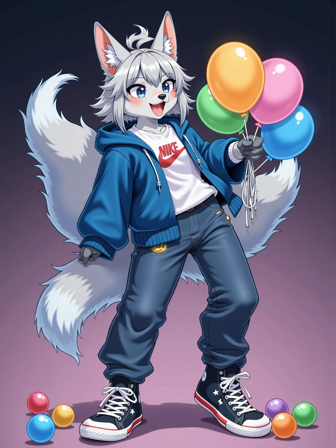 An anthropomorphic wolf, depicted in a cute and realistic style - SeaArt AI