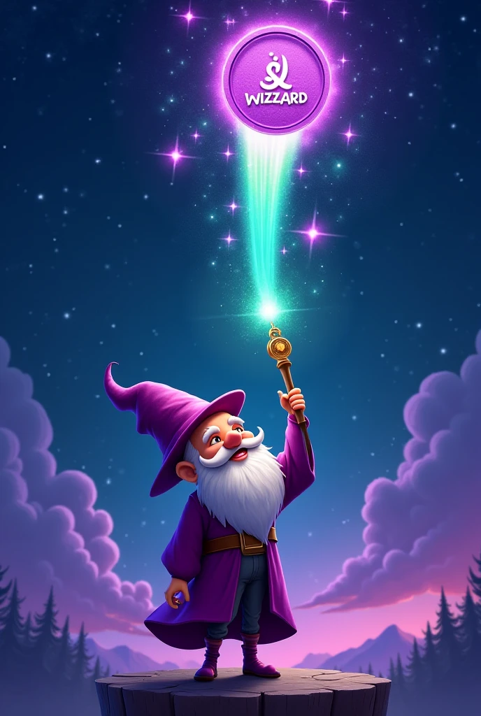 Enchanting digital painting: A friendly-looking wizard with a gentle ...