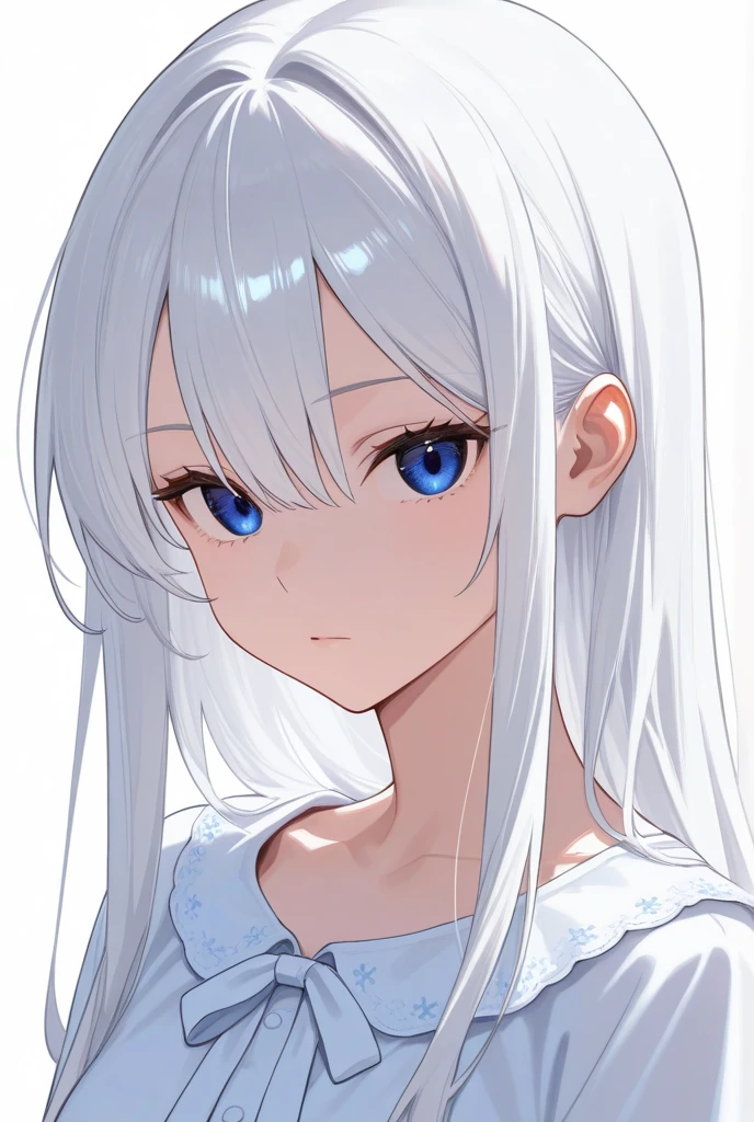 Long white hair、綺麗な女の天使、Beautiful female angel with slant eyes - SeaArt AI