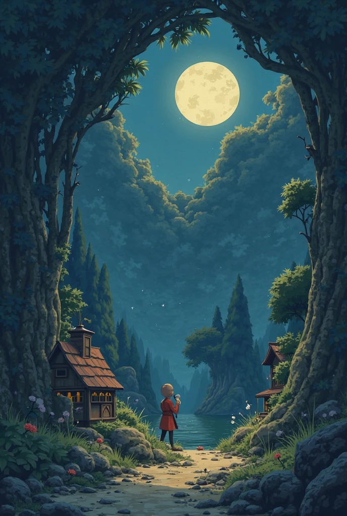 Generate an image for me by "studio ghibli style" in connection with ...