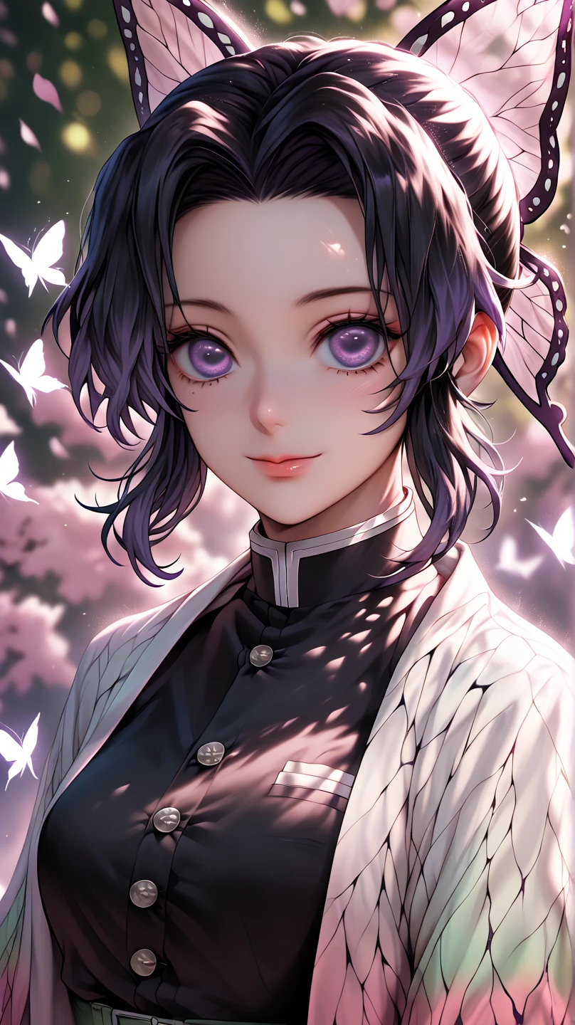 A hyper-realistic, cinematic portrait of Shinobu Kocho from Demon ...