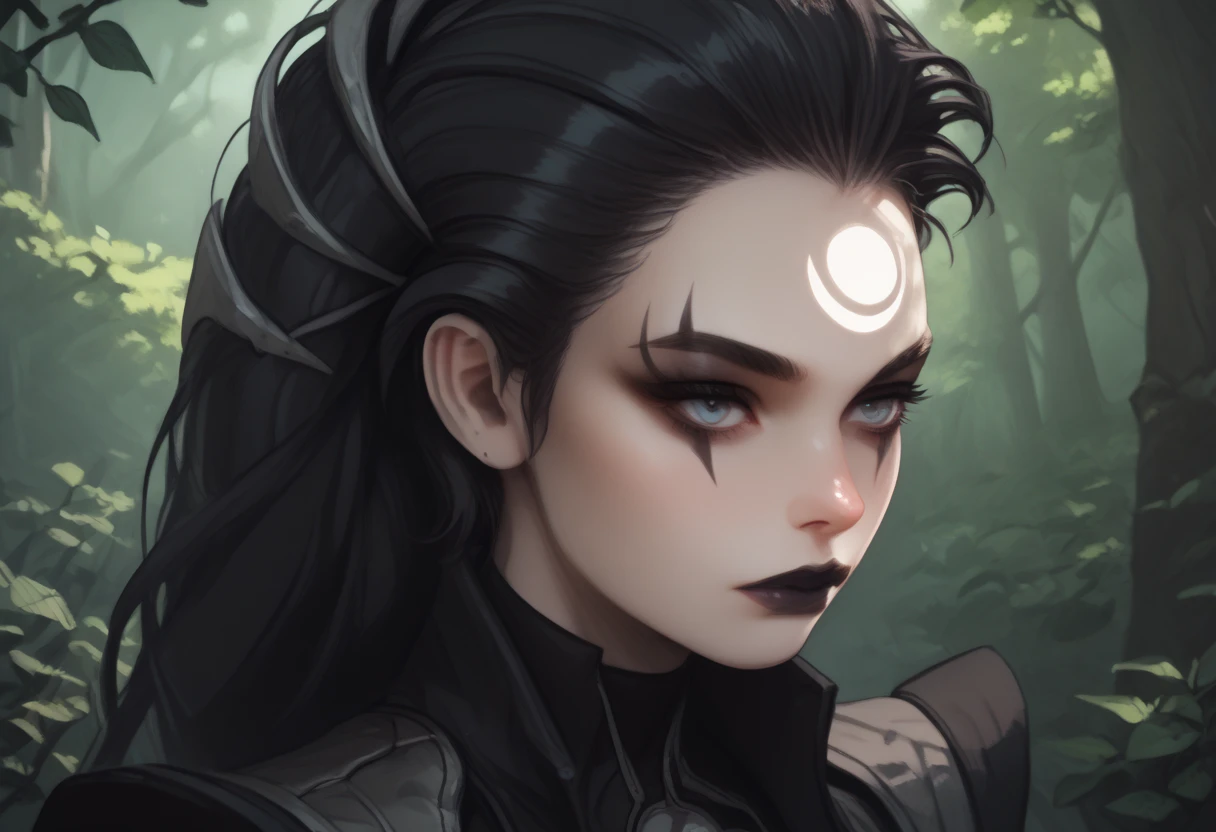 Diana, Close Up, Goth girl 1girl, forest - SeaArt AI
