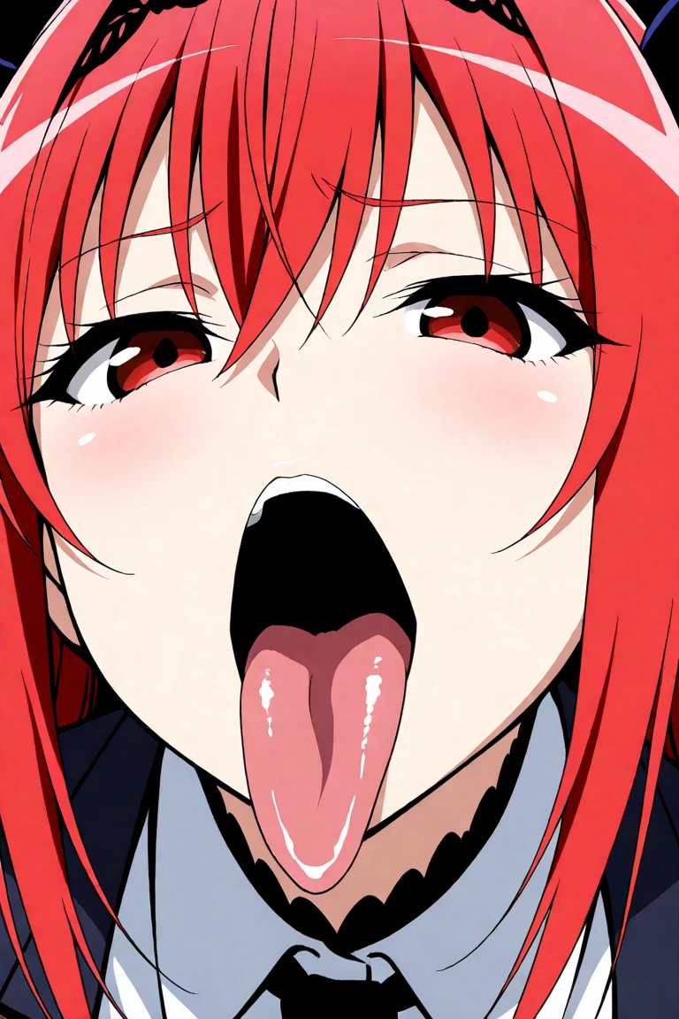 A tsundere high school girl with a disdainful expression who throws her ...