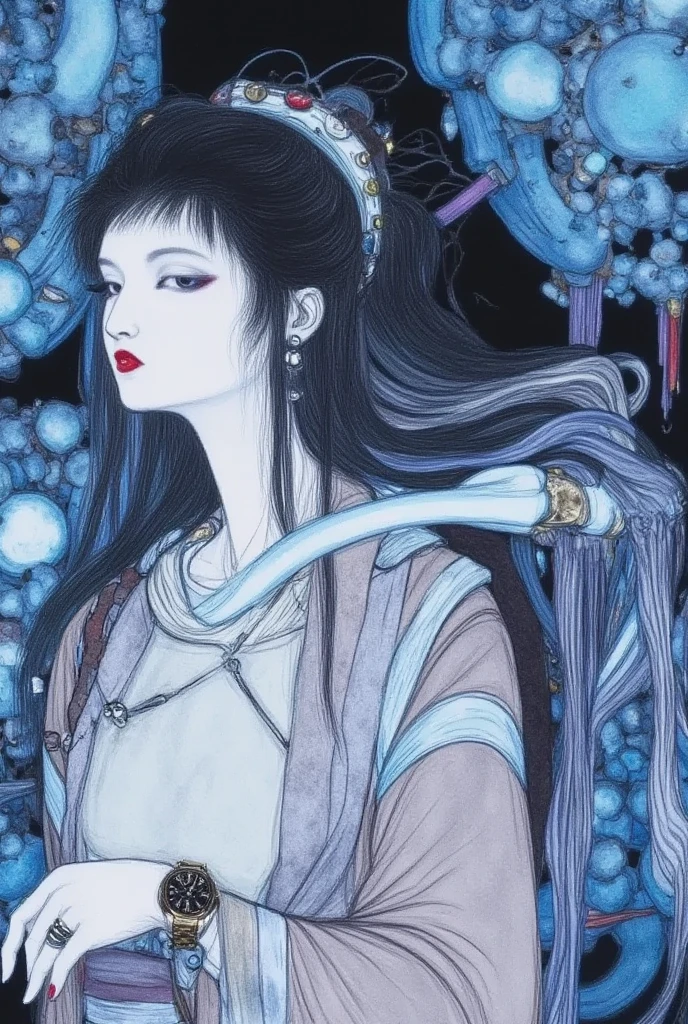 天野喜孝、A series of hyper-realistic close-ups set in a sprawling - SeaArt AI