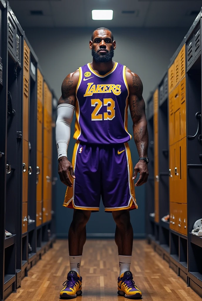 Lebron James in Lakers locker room - SeaArt AI
