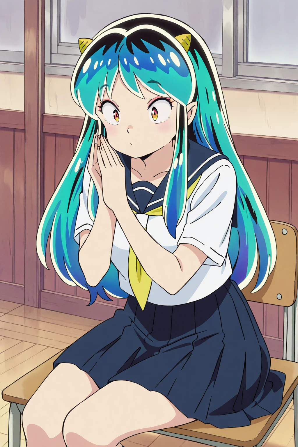 Masterpiece, newest, Lum, school uniform, indoors - SeaArt AI