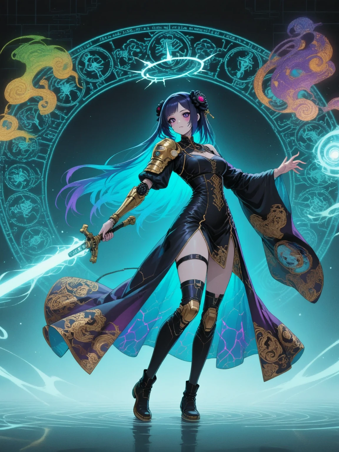 Two-dimensional anime-style girl wearing Digimon Joker's modified ...