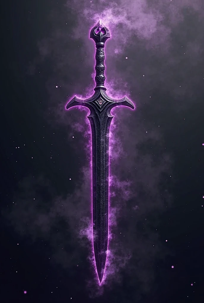 The M A jet black blade weapon, wrapped in a spectral aura that ...