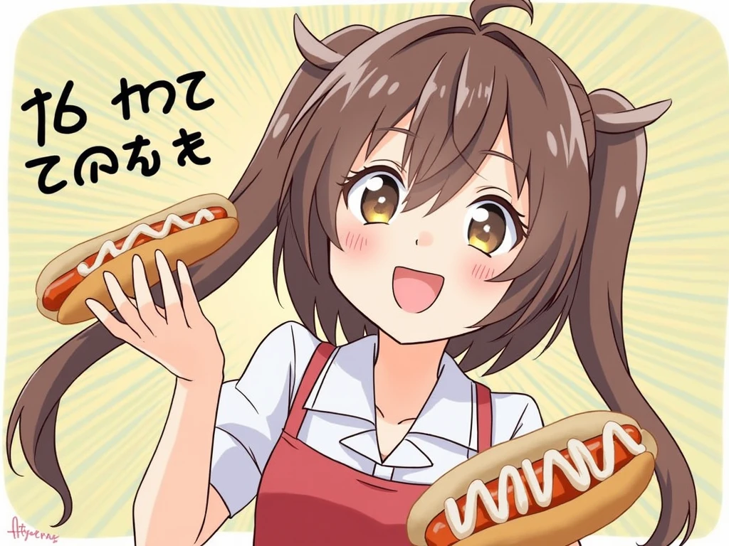 "Smile hot dogs, 500 yen each (shudder)." Always serve and sell with a ...
