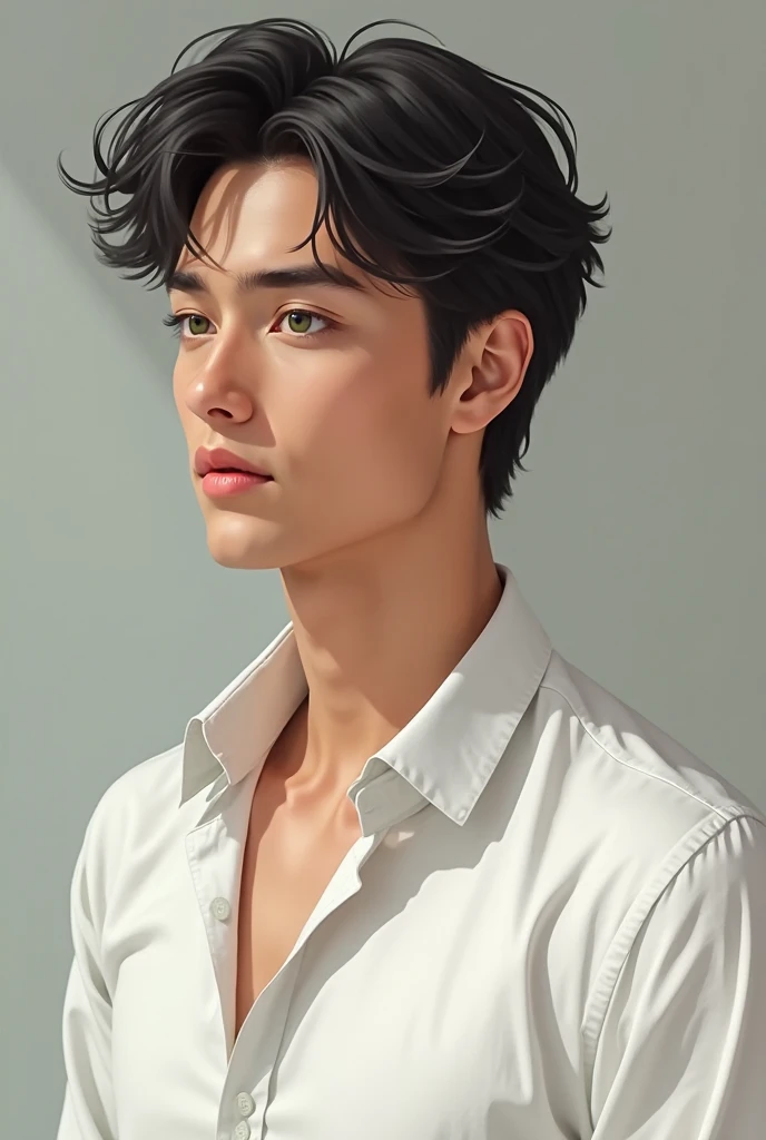 30 years old tall wheat-skinned male looking at his left side with ...