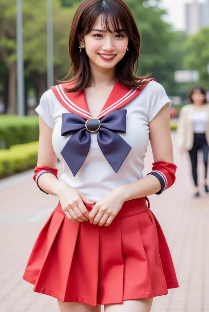 Sailor Mars costume 、composition taken by pulling a camera、my whole ...